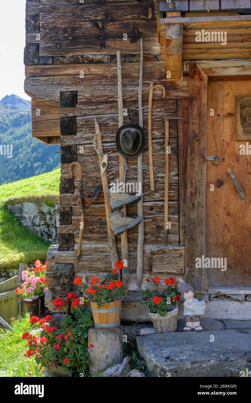 Austria, Tyrol, Zillertal, part of an old mountain farm Stock Photo - Alamy