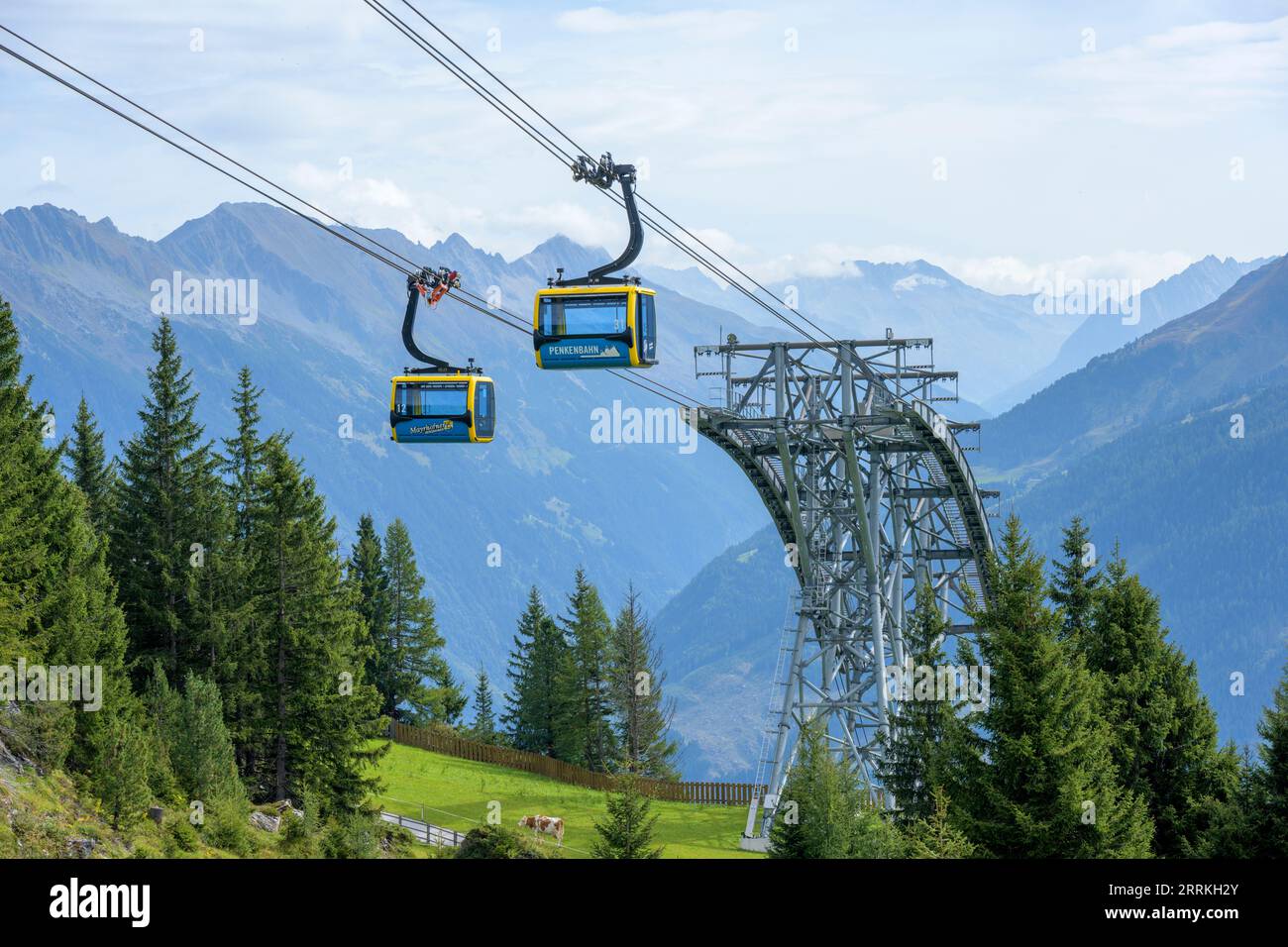 Austria, Tyrol, Zillertal, the Penkenbahn from Mayrhofen to the Penken ...
