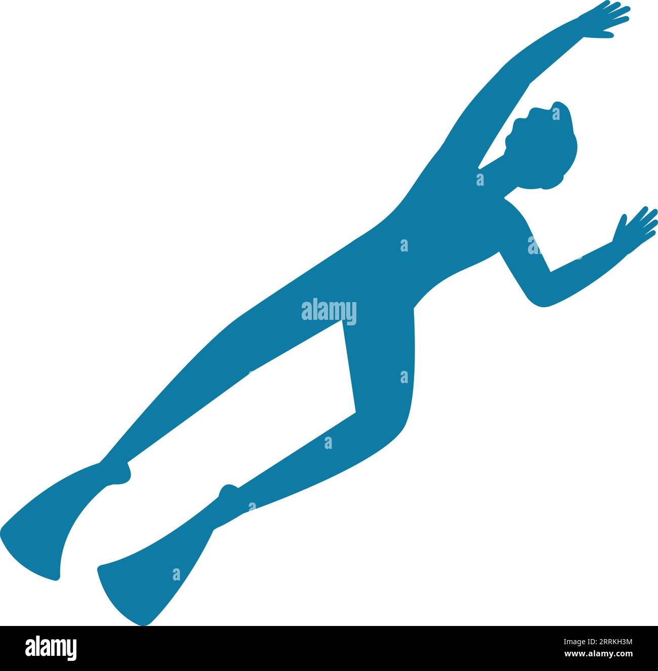 Blue diver symbol. Snorkeling logo. Underwater swimming icon isolated ...