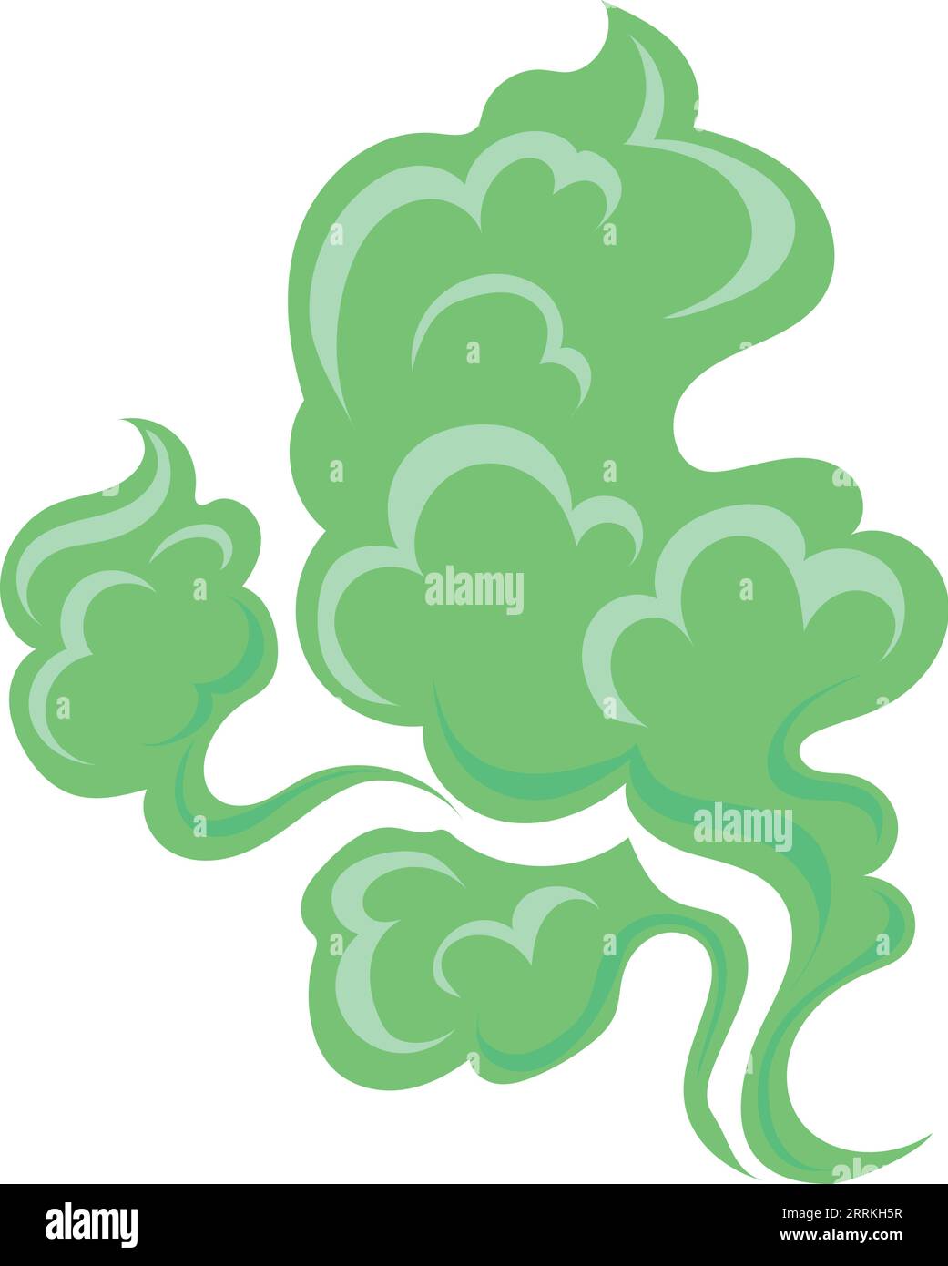 Poison cloud. Green toxic gas cartoon smoke isolated on white ...