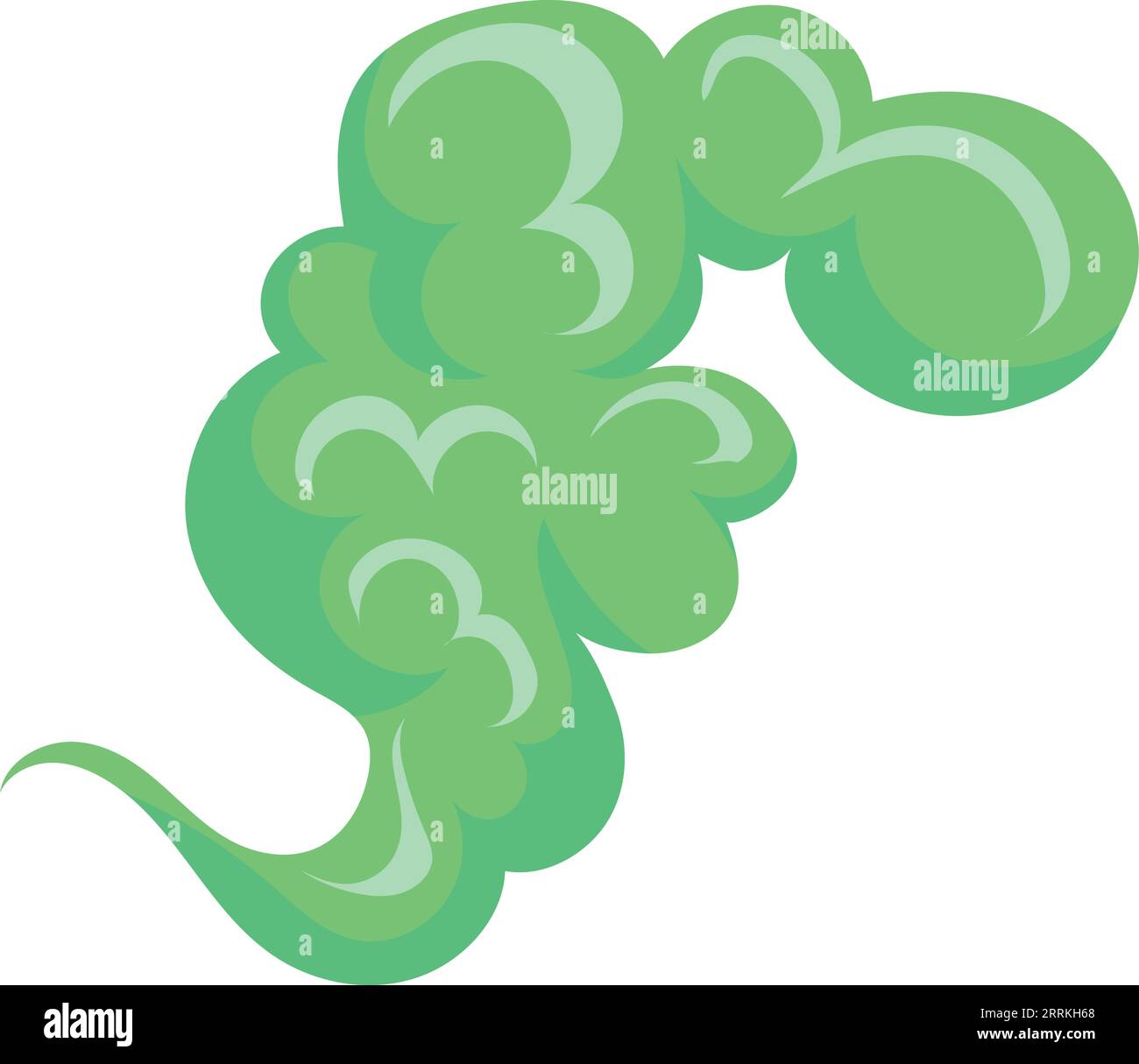 Green gas. Cartoon stinky fart. Smell cloud isolated on white ...