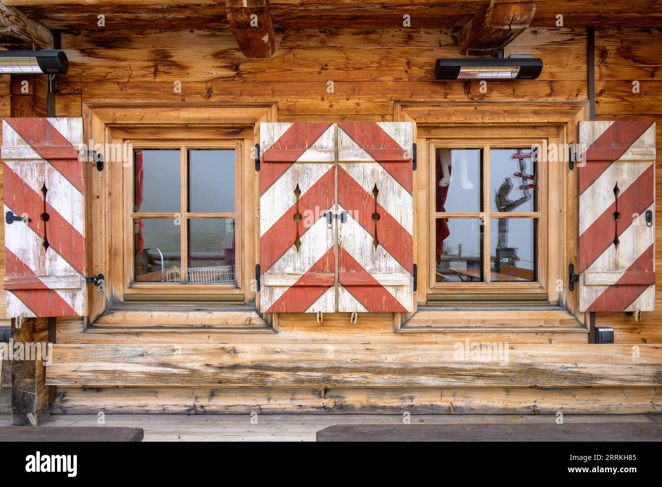 Austria, Tyrol, Zillertal, muntin window at Eggalm Stock Photo - Alamy