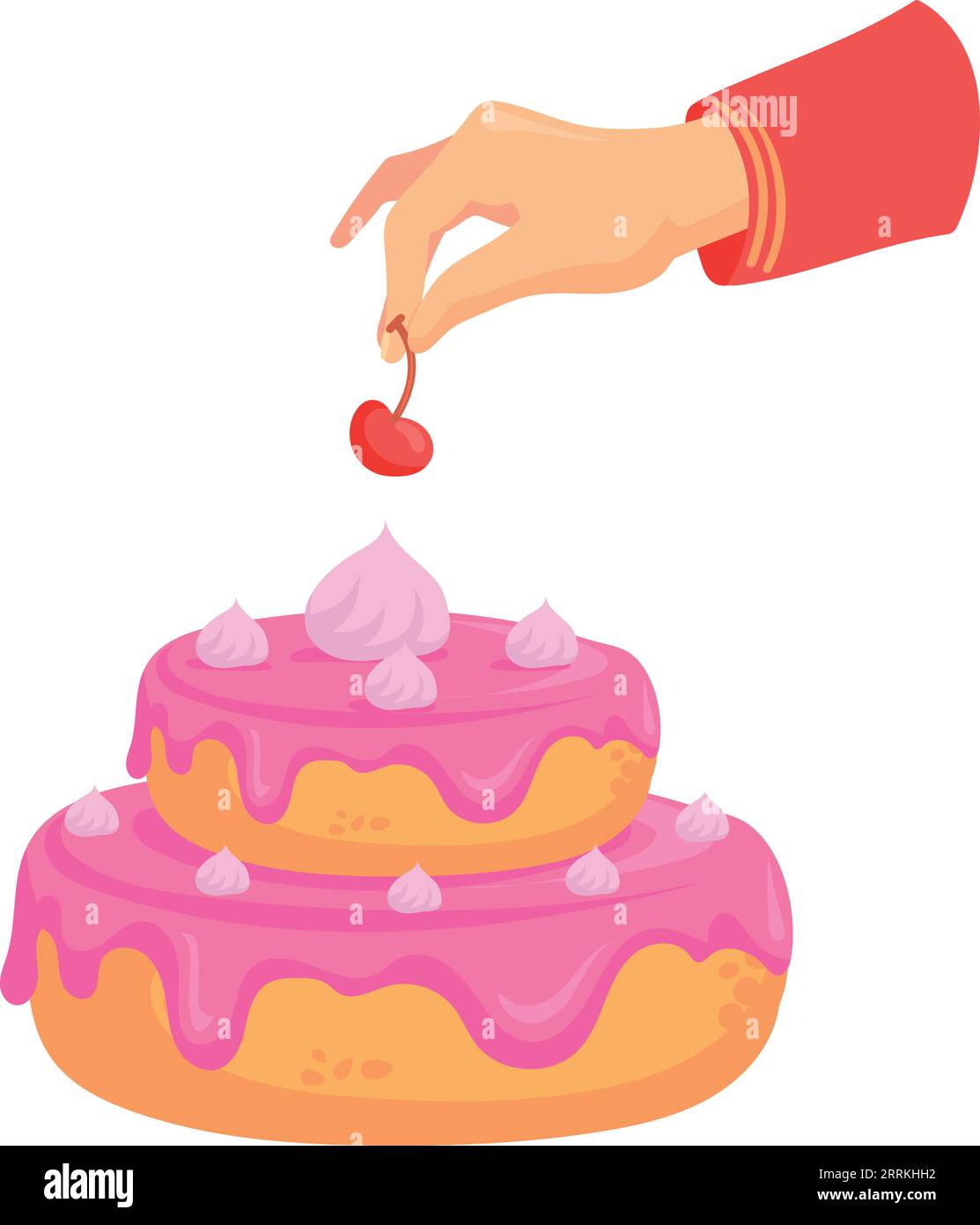 Making cake cartoon icon. Sweet pastry baking isolated on white ...