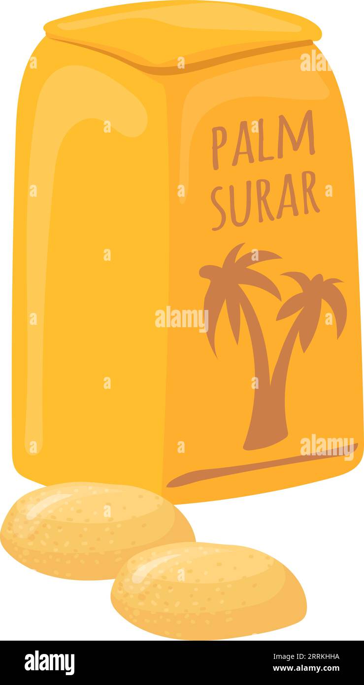 Palm sugar cartoon icon. Sweet brown product isolated on white ...