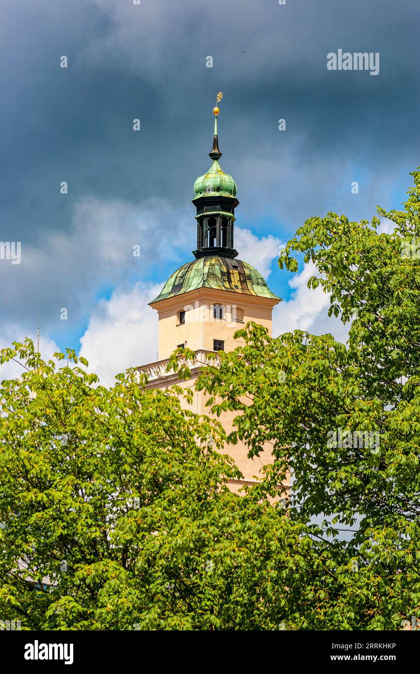 historical whistle tower, the signal tower of the city watchman Stock ...