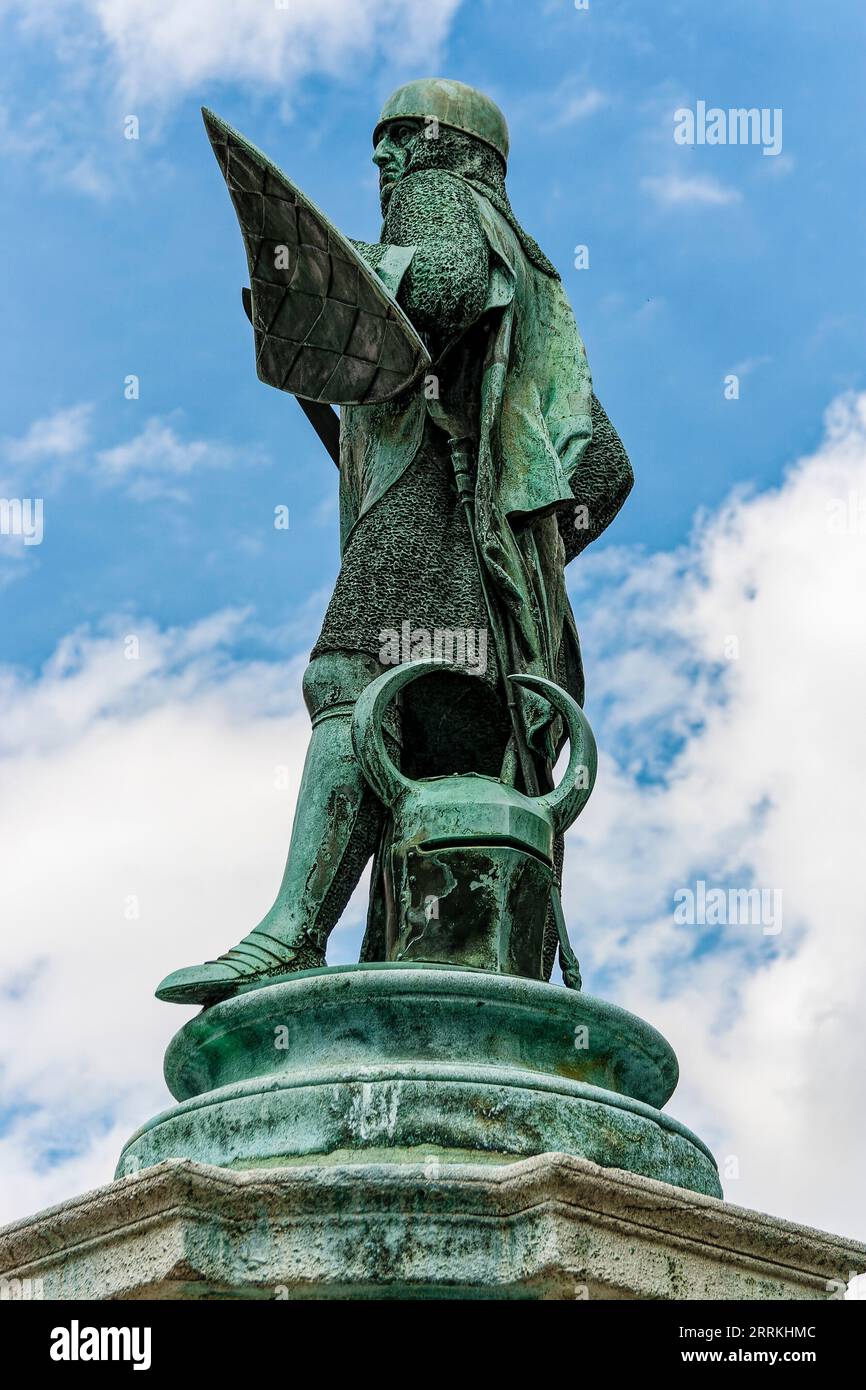 Fountain in honor of Ludwig the Bavarian, German emperor, on the parade ...