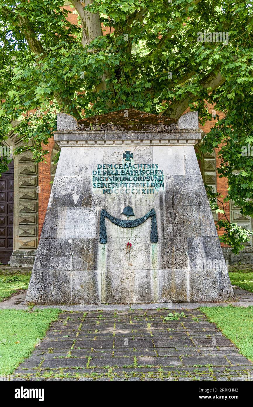 Monument in honor of the Royal Bavarian Corps of Engineers in front of ...