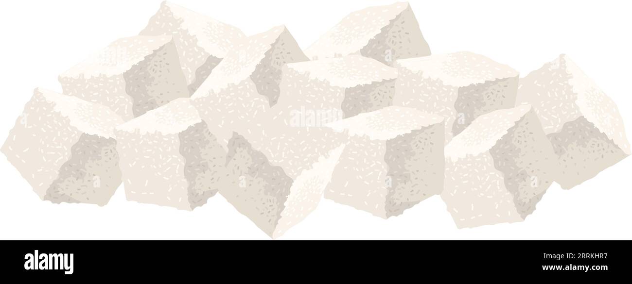 Sugar cubes pile cartoon icon. Sweet blocks isolated on white ...