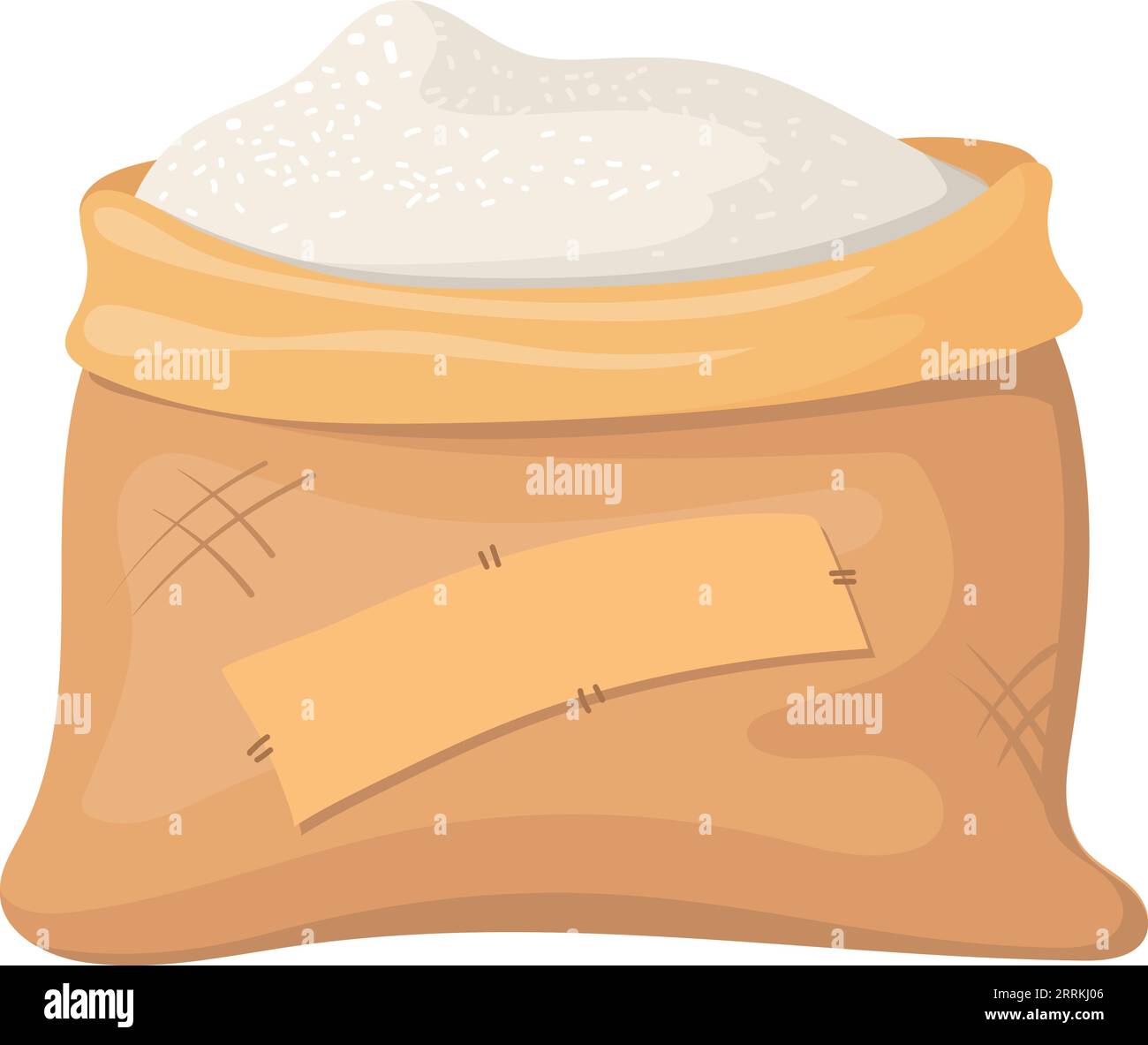 Sugar in canvas bag. Burlap sack with white powder isolated on white ...