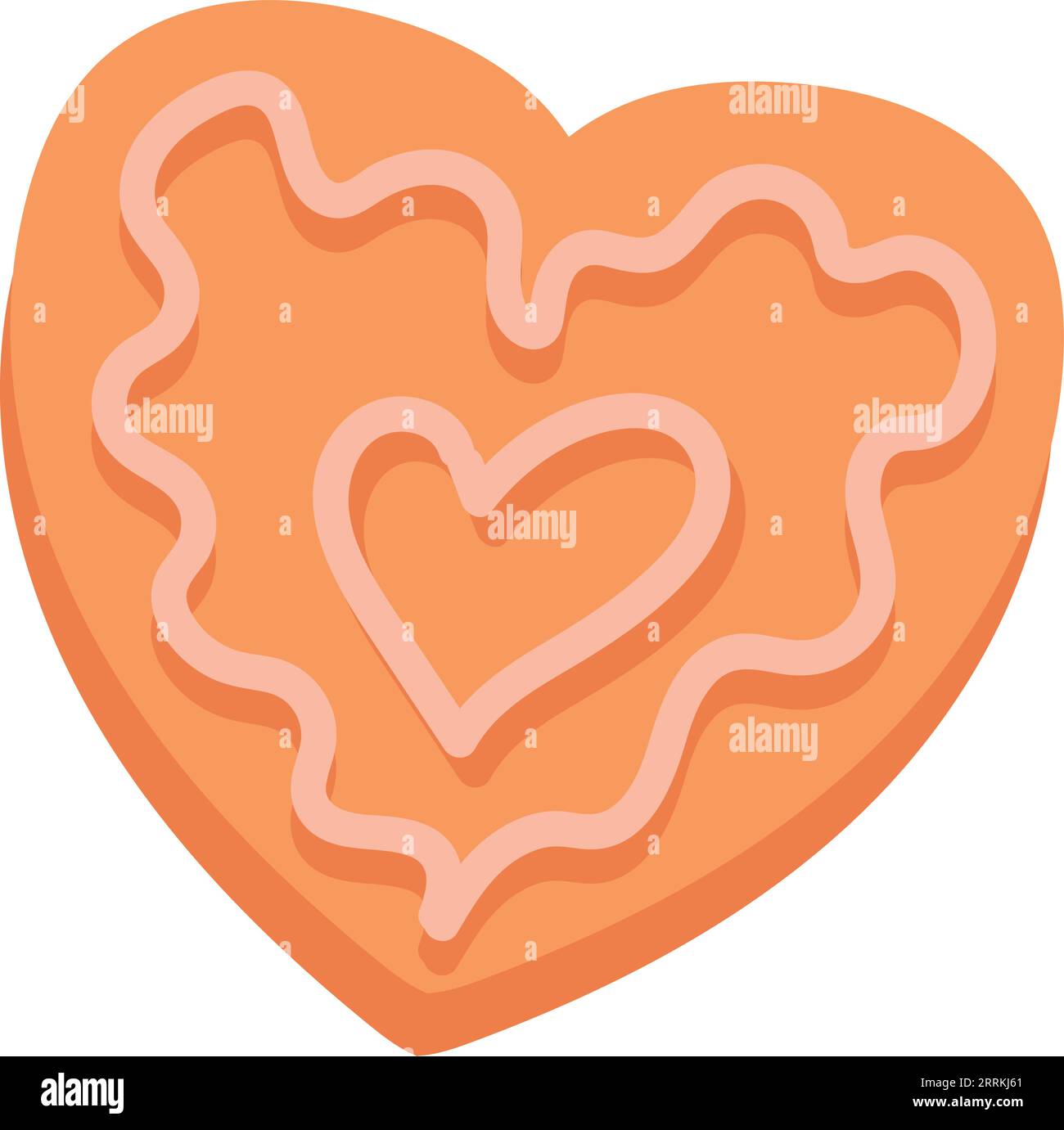 Heart shaped cookie cartoon icon. Home bakery isolated on white ...