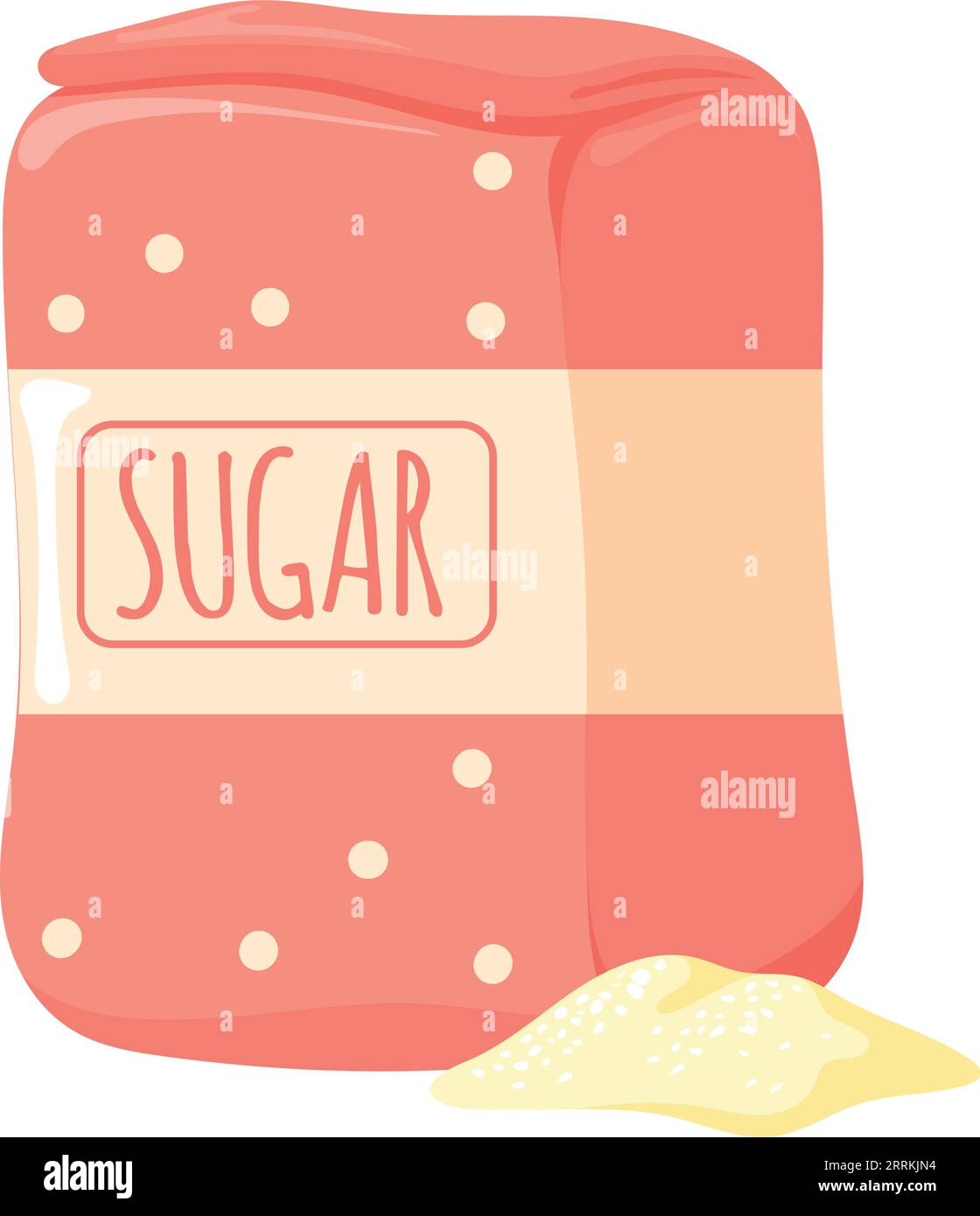 Sugar paper bag. Cartoon food package icon isolated on white background ...