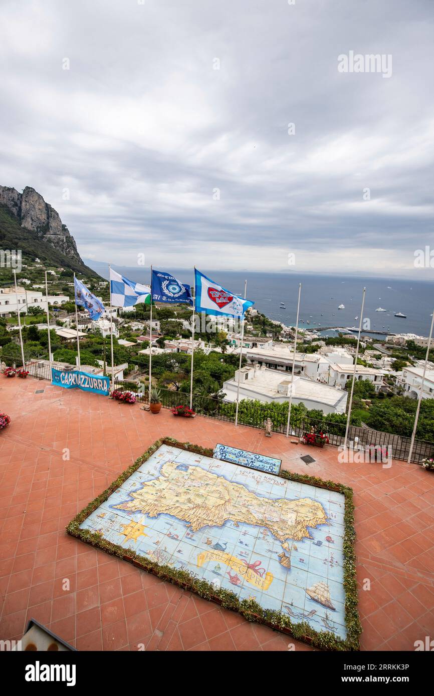 Island flair with old houses and the sea on the island of Capri ...