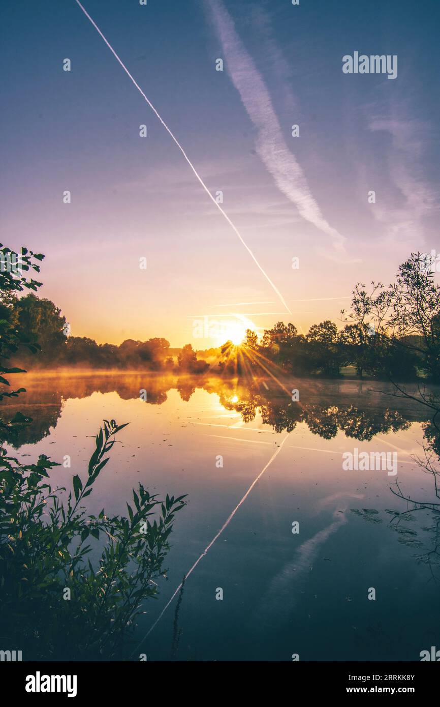 A beautiful small lake, pond in the heart of the Taunus. The Meerpfuhl ...