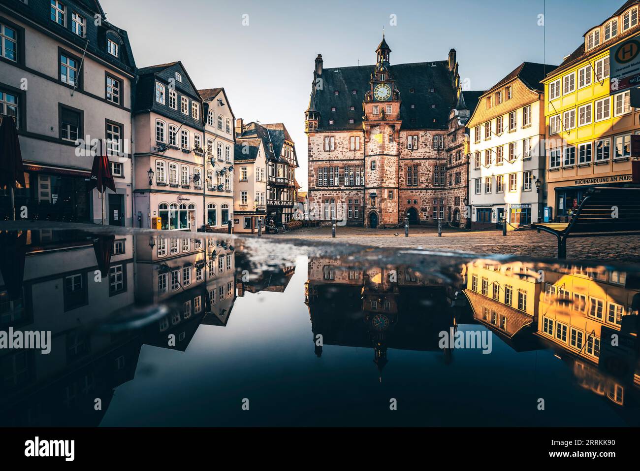 Beautiful old town and historic half-timbered houses in the university ...