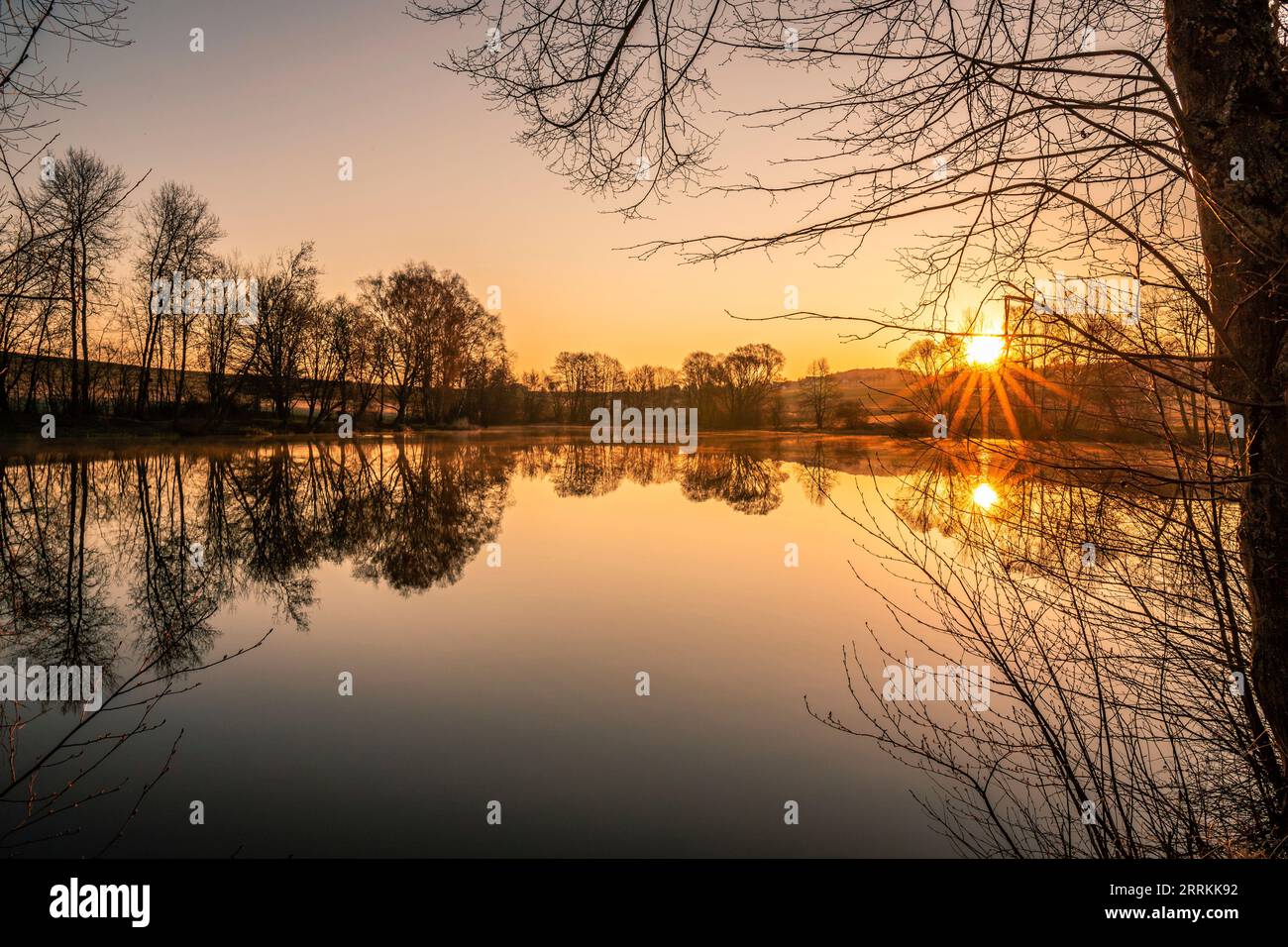 A beautiful small lake, pond in the heart of the Taunus. The Meerpfuhl ...
