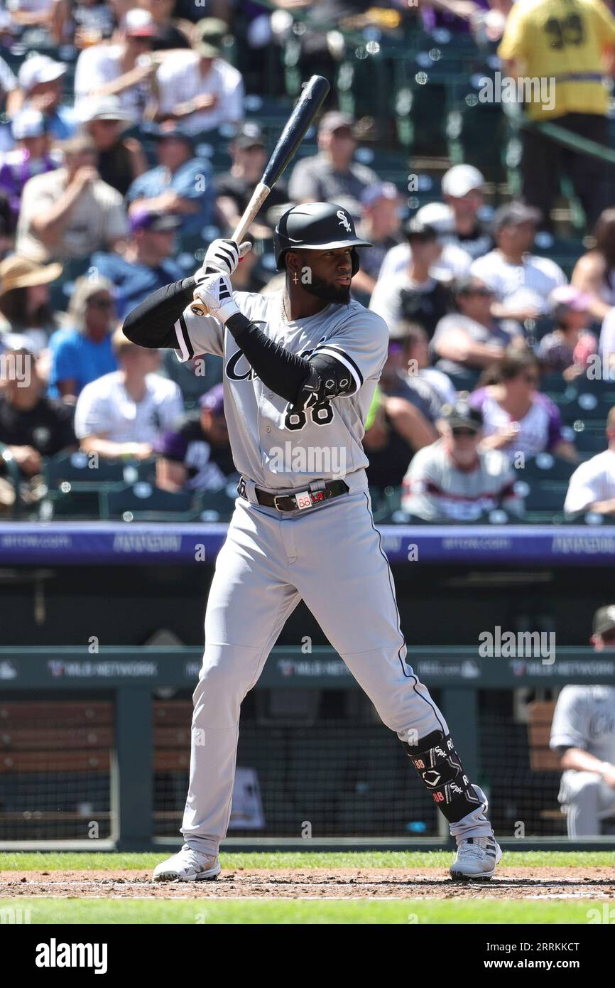 Chicago White Sox center fielder Luis Robert Jr. (88) waits for the ...