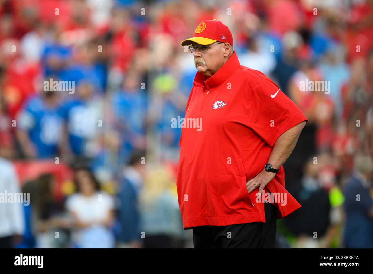 Kansas City Chiefs head coach Andy Reid looks on during warm-ups before ...