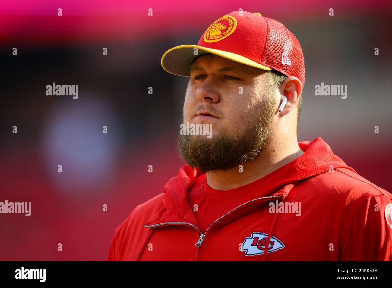 Kansas City Chiefs center Creed Humphrey during warm-ups before an NFL ...