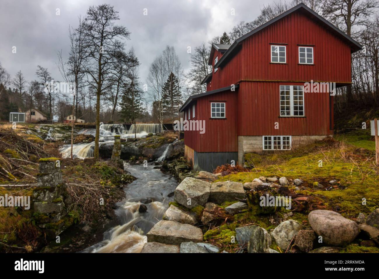 Rainy weather in the fishing port on the north sea hi-res stock ...