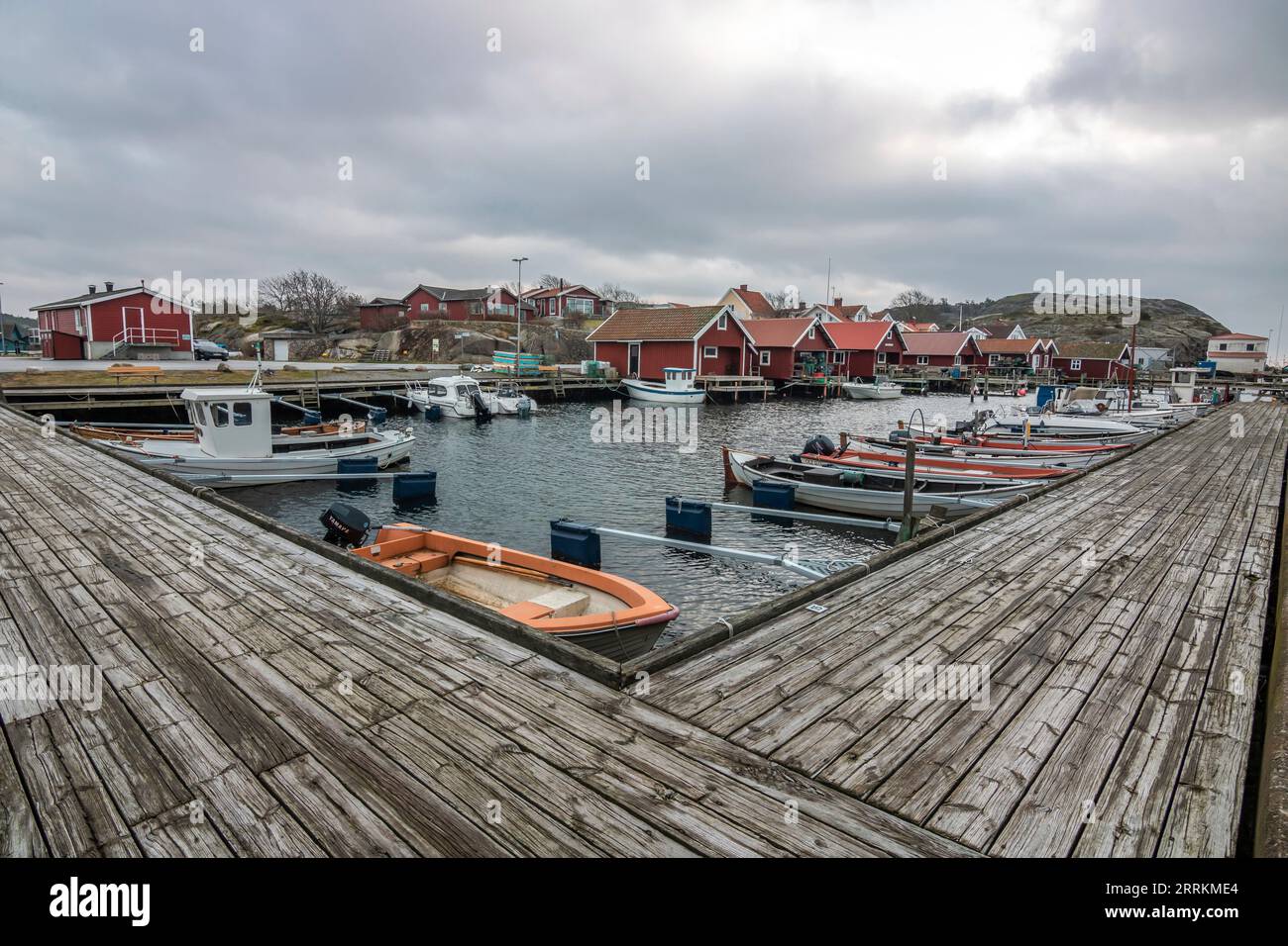 Rainy weather in the fishing port on the north sea hi-res stock ...