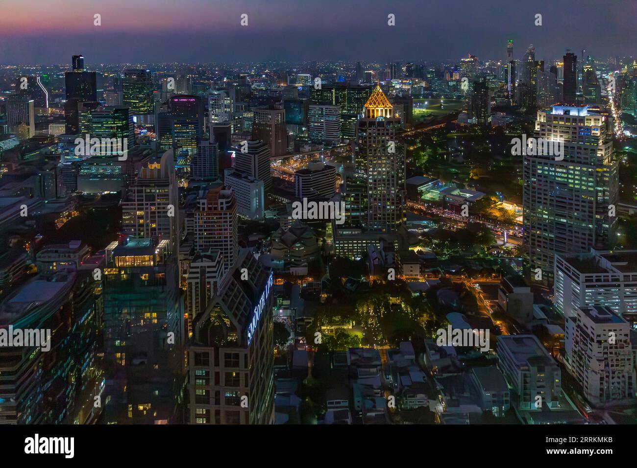 View from the roof terrace of the Banyan Tree Bangkok Tower, Crown ...
