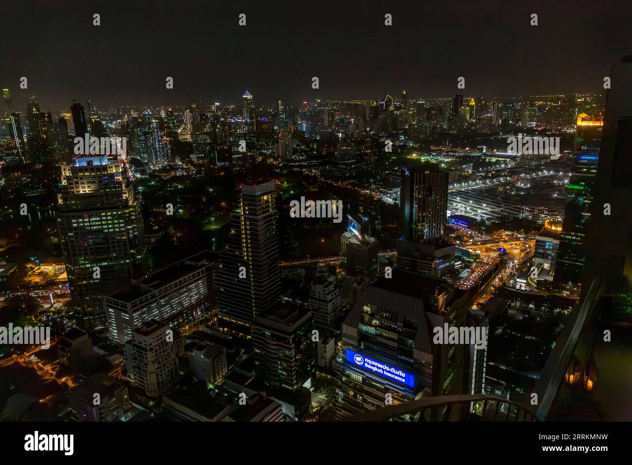 View from the roof terrace of the Banyan Tree Bangkok Tower, in the ...