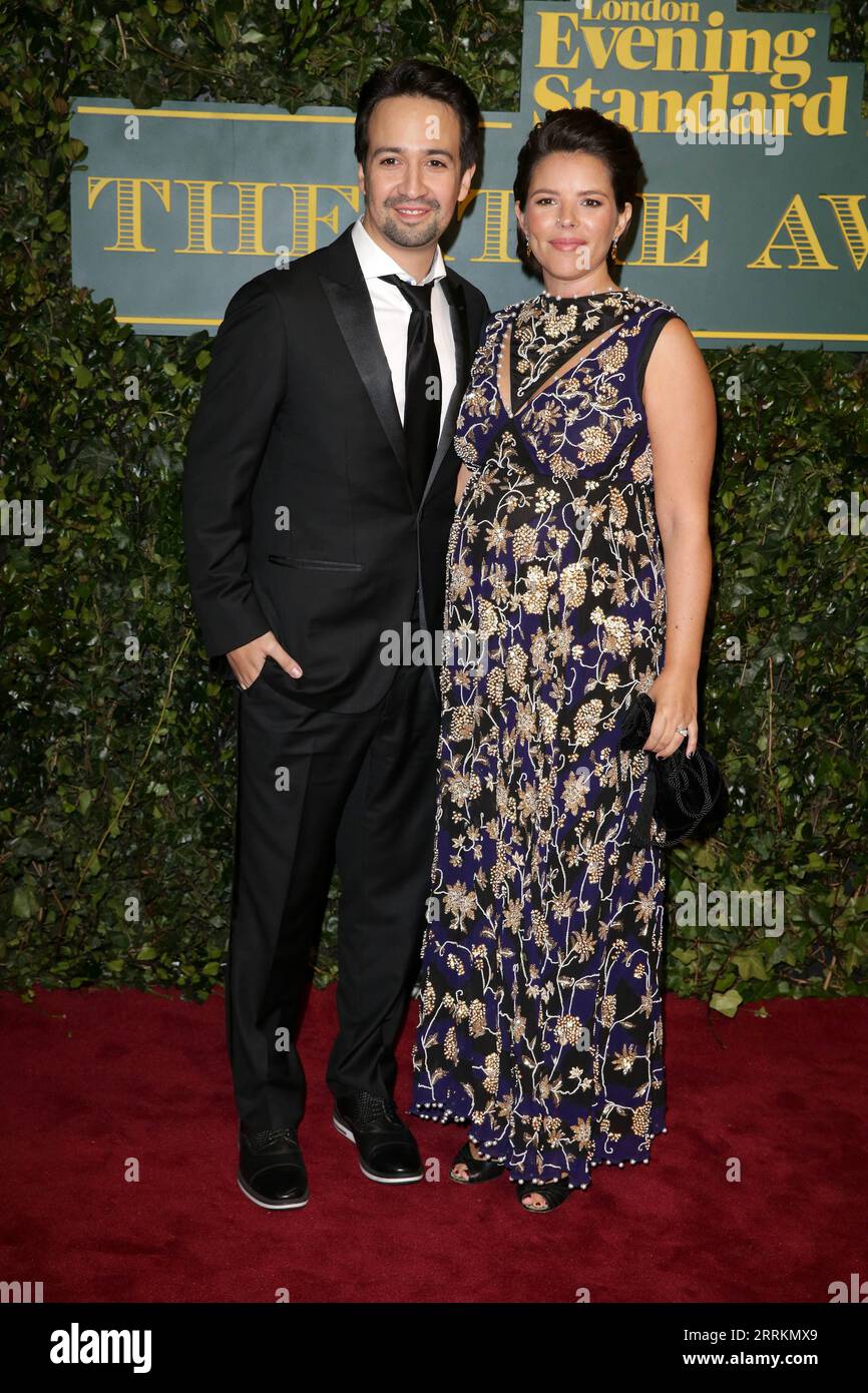 Lin-Manuel Miranda (L) and Vanessa Nadal attend the London Evening ...