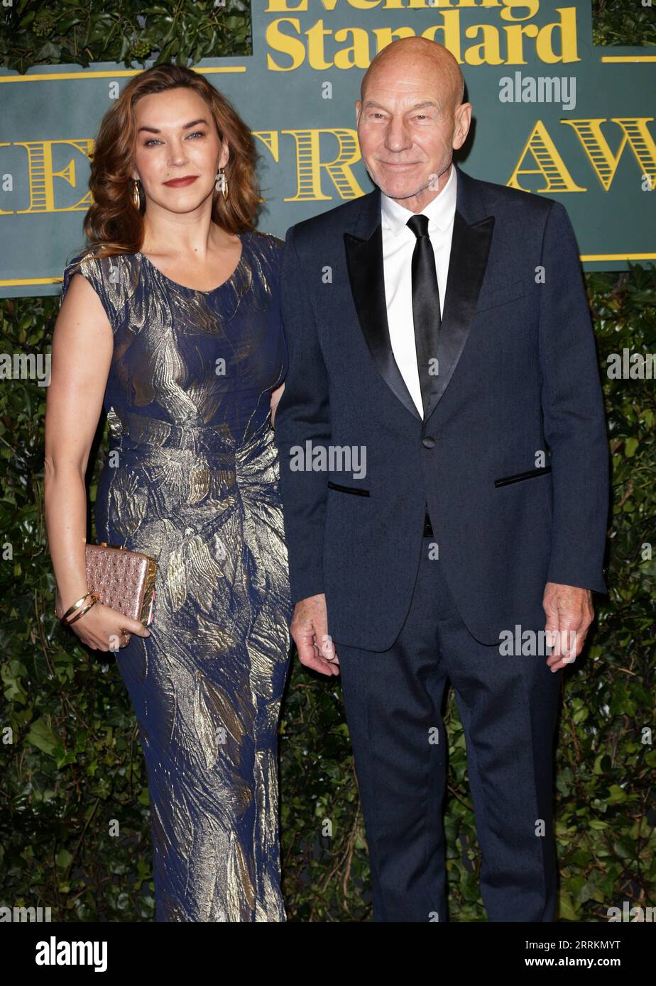 Sunny Ozell and Patrick Stewart attend the London Evening Standard ...