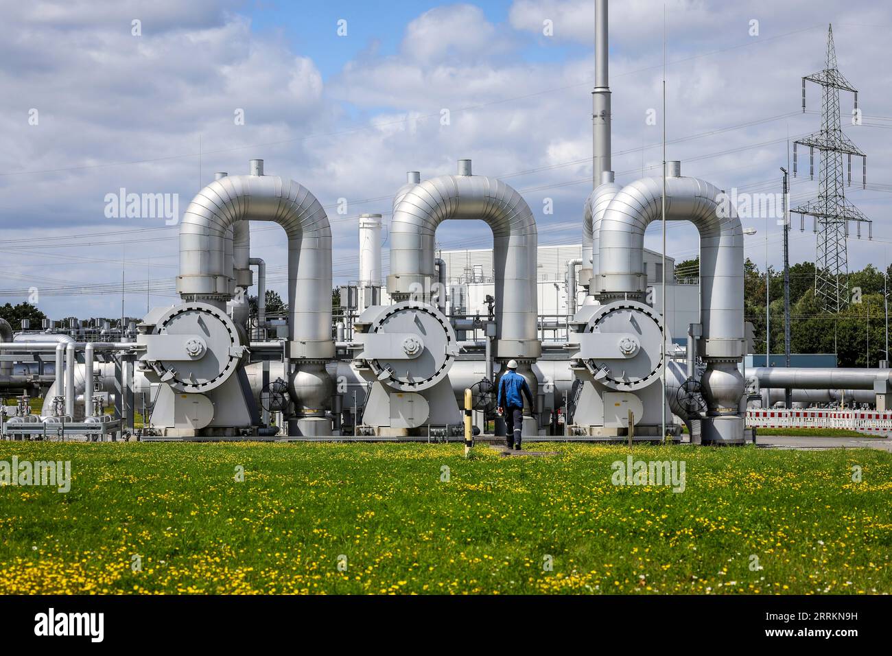 Natural gas compressor stadium of Open Grid Europe, Werne, North Rhine ...