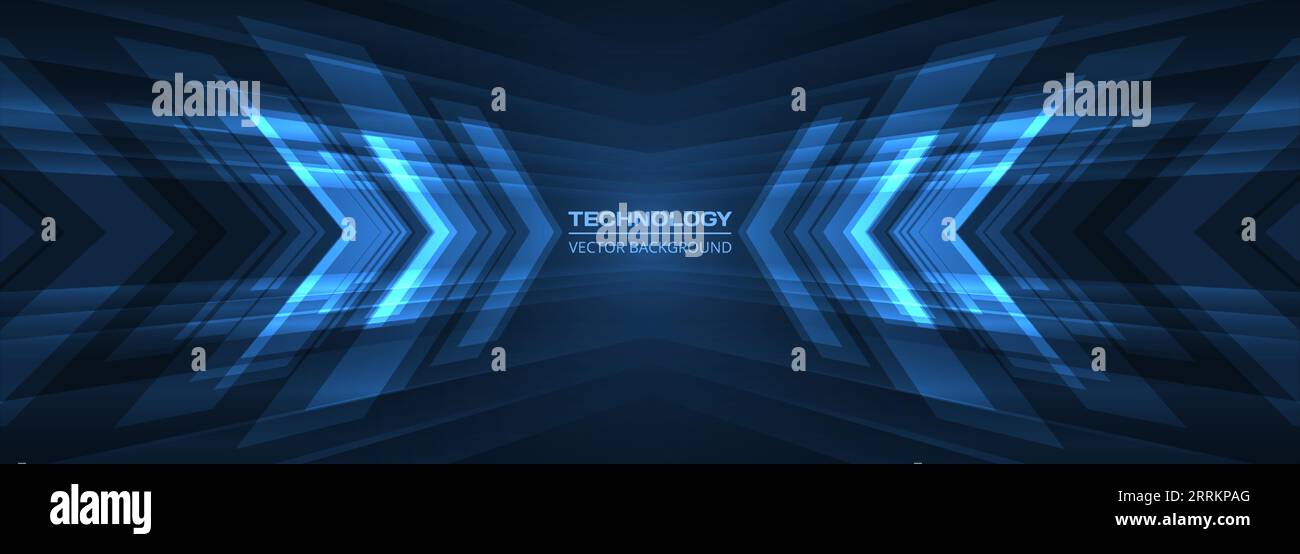 Abstract blue arrows futuristic technology background concept high-speed movement. Dynamic ...