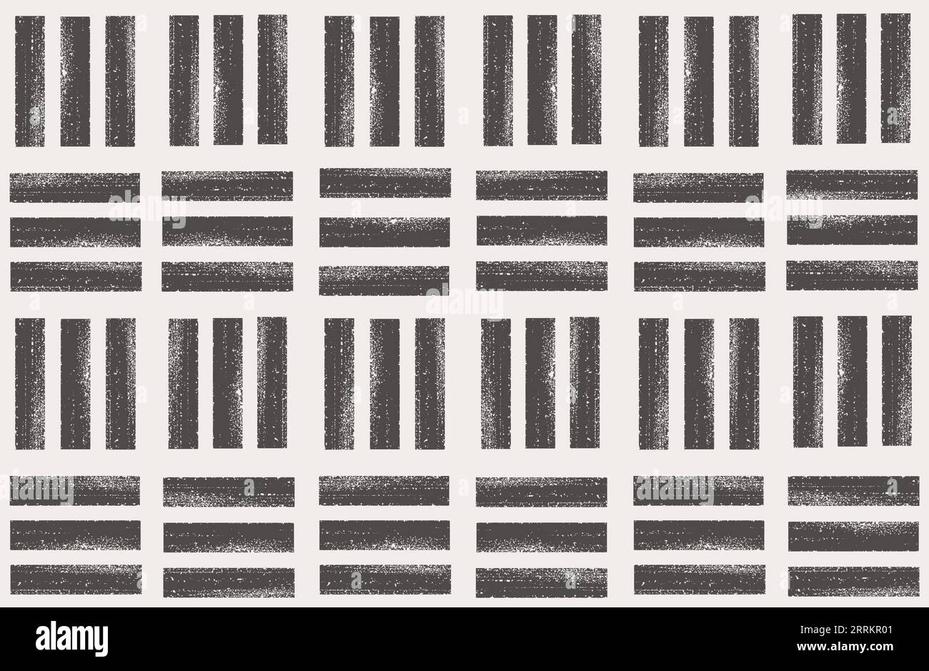 Abstract bold brush line geometric seamless pattern. Grunge vector ...