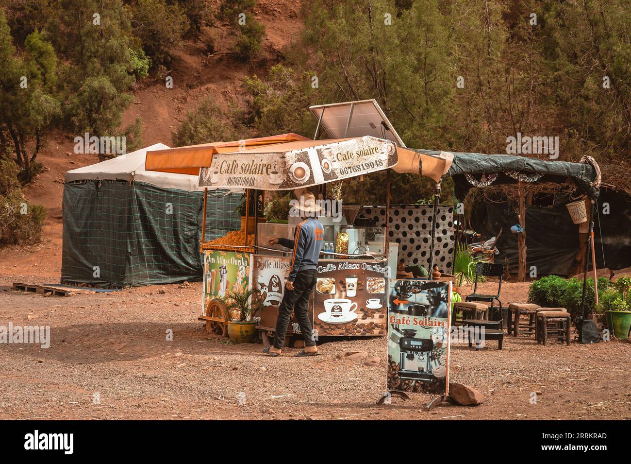 Morocco, Ourika Valley, stall, cafe Stock Photo - Alamy