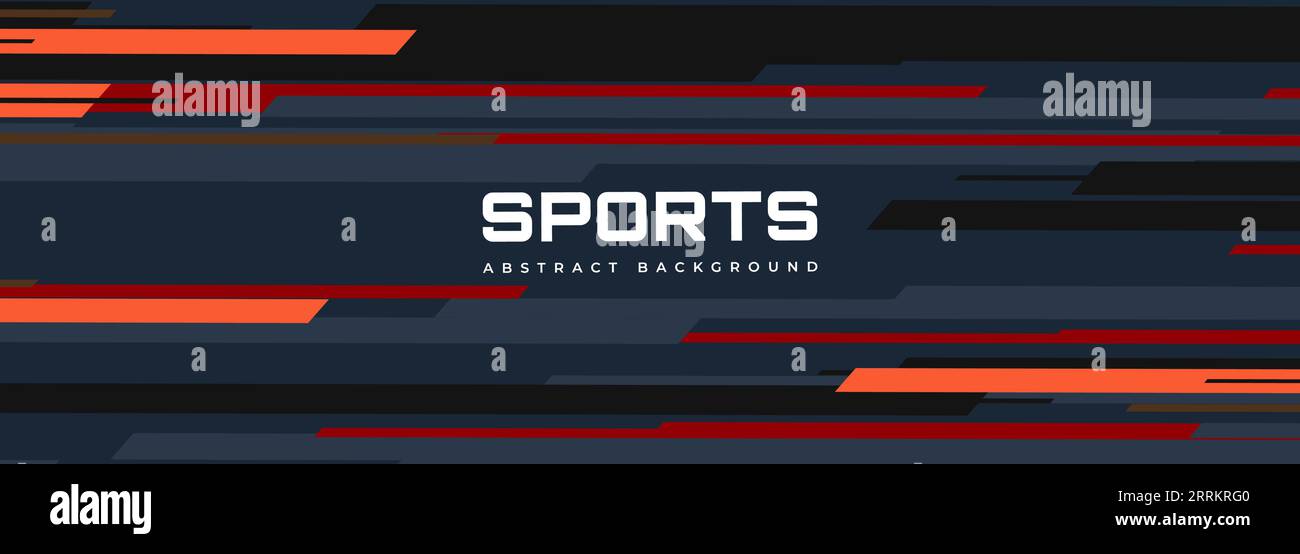 Modern sports banner design with diagonal dark blue, red and orange ...