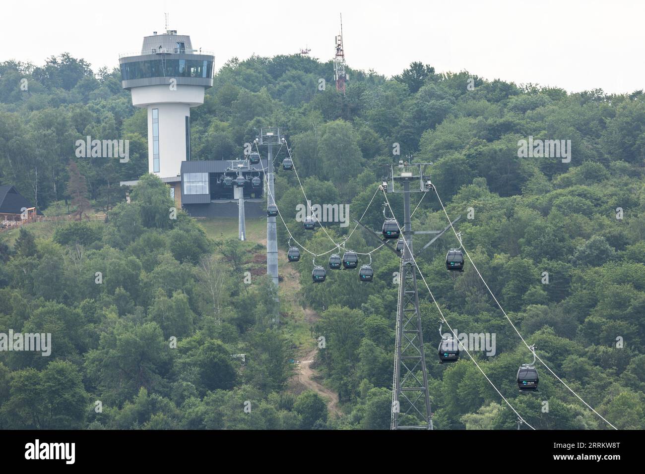 Europe, Poland, Podkarpackie Voivodeship, cable car in Solina Stock ...