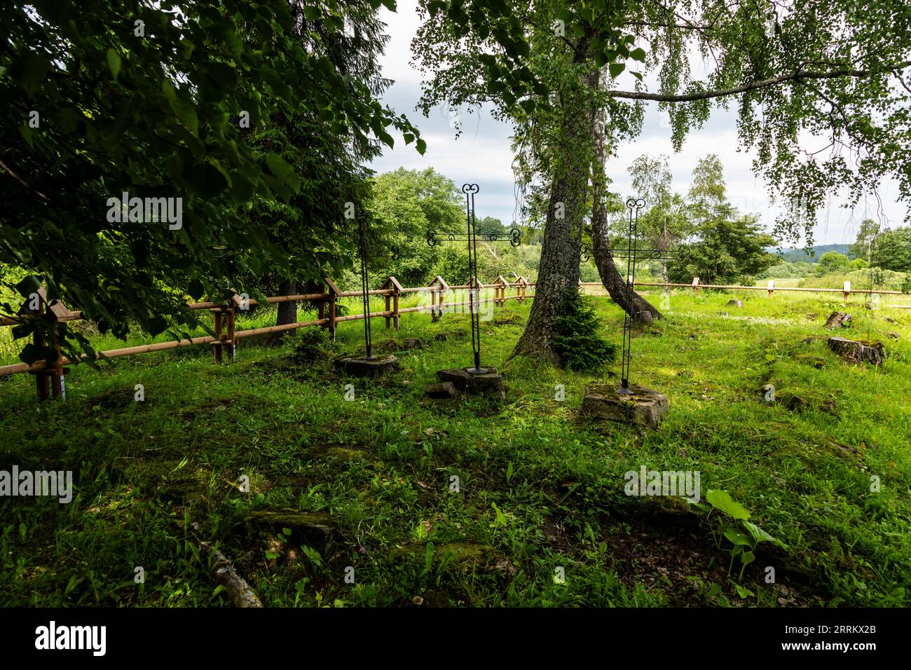 Former village bukowiec cemetery in bukowiec hi-res stock photography ...