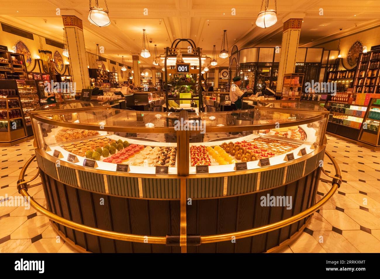 England, London, Knightsbridge, Harrods, Food Hall Cake Display Counter ...