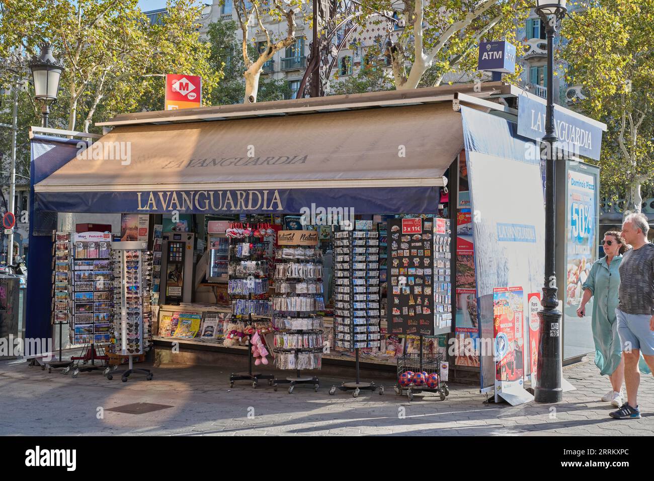 24/08/2023. Barcelona, Spain, kiosk in Barcelona Stock Photo - Alamy