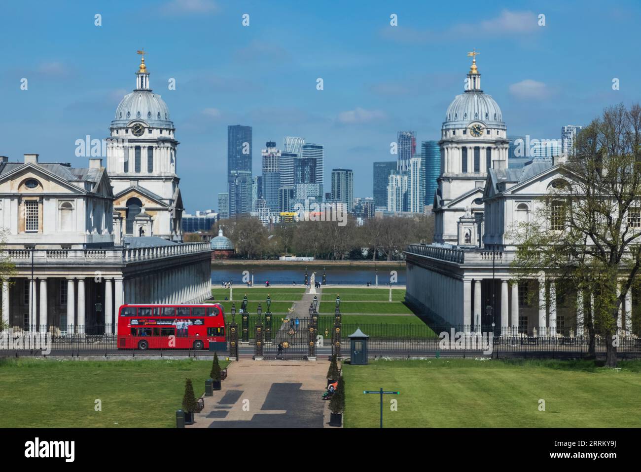 England, London, Greenwich, View of The Old Royal Naval College from ...