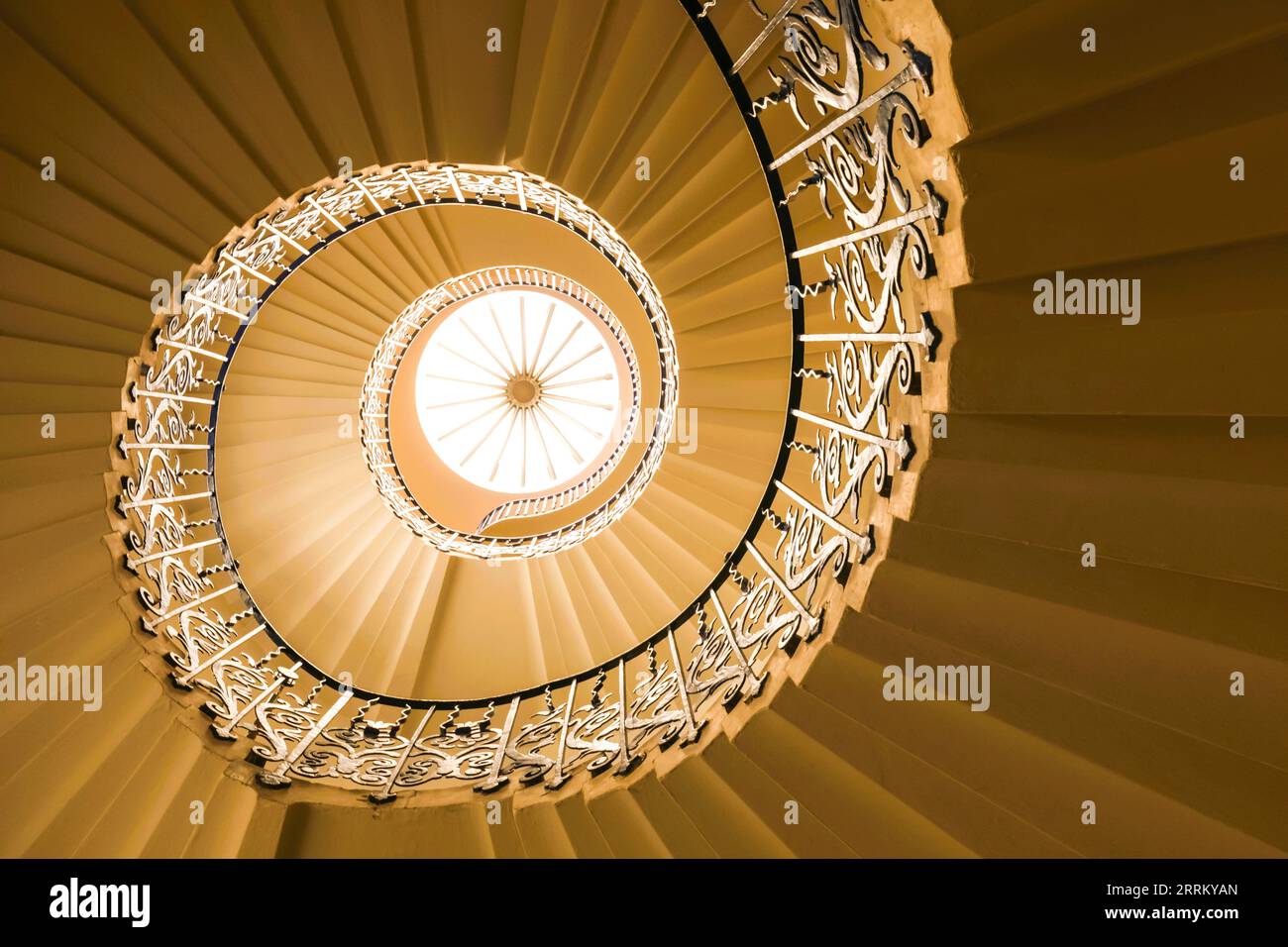 England, London, Greenwich, The Queen's House, The Tulip Staircase ...