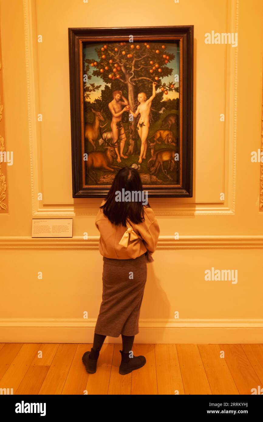 England, London, The Strand, Courtauld Gallery, Interior View of Female ...