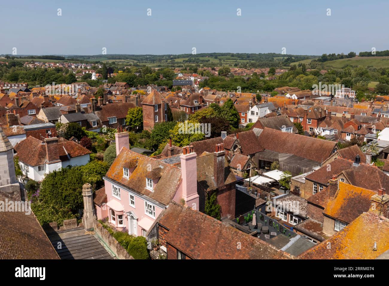 England, Sussex, East Sussex, Rye, Town View from St. Mary's Church ...