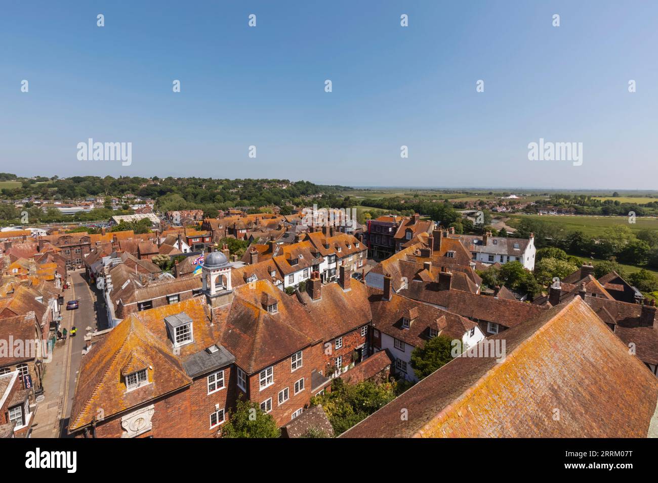 England, Sussex, East Sussex, Rye, Town View from St. Mary's Church ...