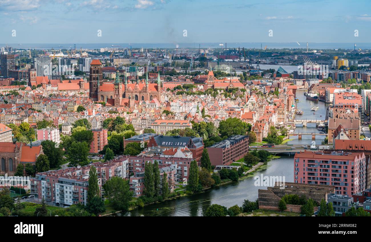Tourist destination of Gdansk, aerial landscape of old town Stock Photo ...