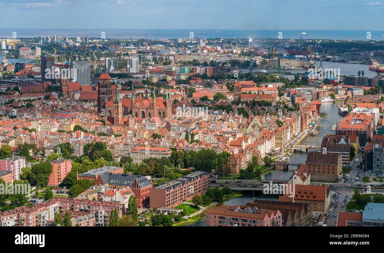 Tourist destination of Gdansk, aerial landscape of old town Stock Photo ...