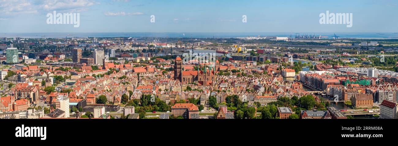 Tourist destination of Gdansk, aerial landscape of old town Stock Photo ...