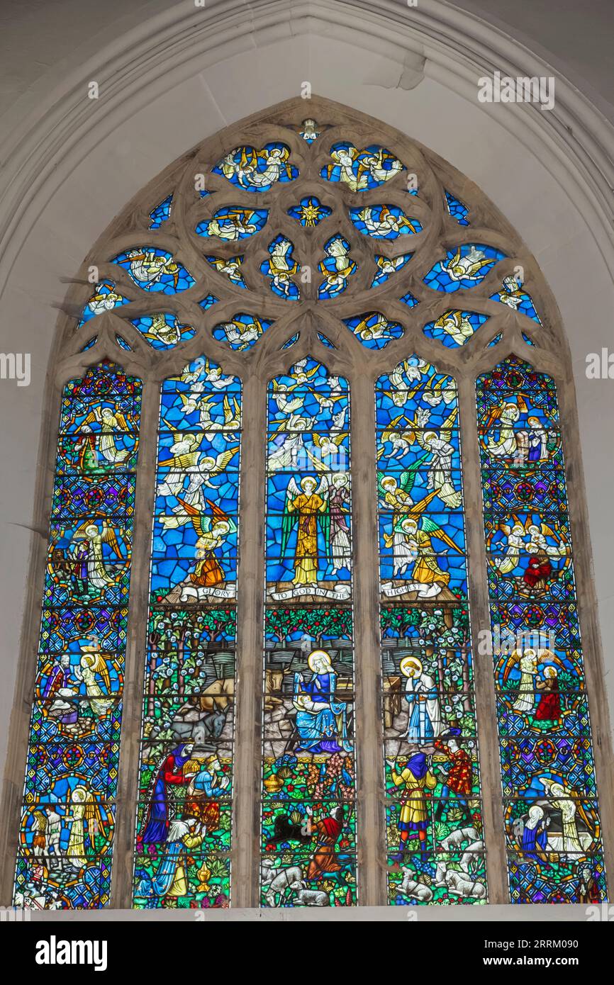 England, Sussex, East Sussex, Rye, St. Mary's Church, Stained Glass ...