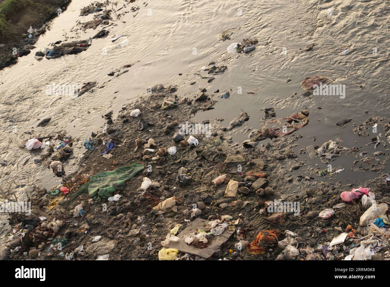 Rajkot, India. 8th September, 2023. Lots of contaminated water in Aji ...