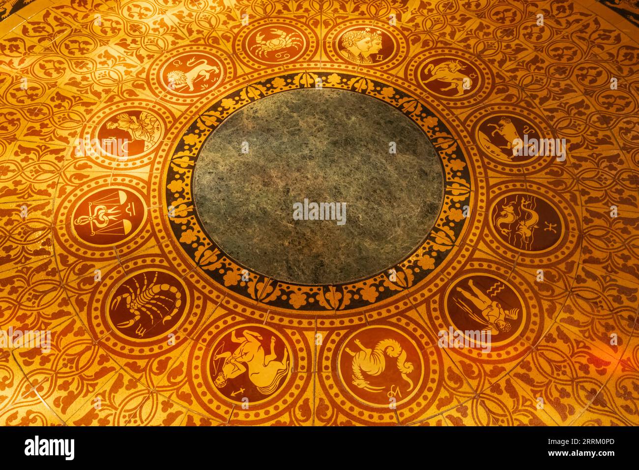Floor tiling depicting the signs of the zodiac hi-res stock photography ...