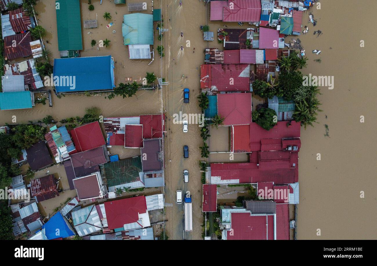 220926 -- BULACAN, Sept. 26, 2022 -- Aerial photo shows flooded area affected by super typhoon ...