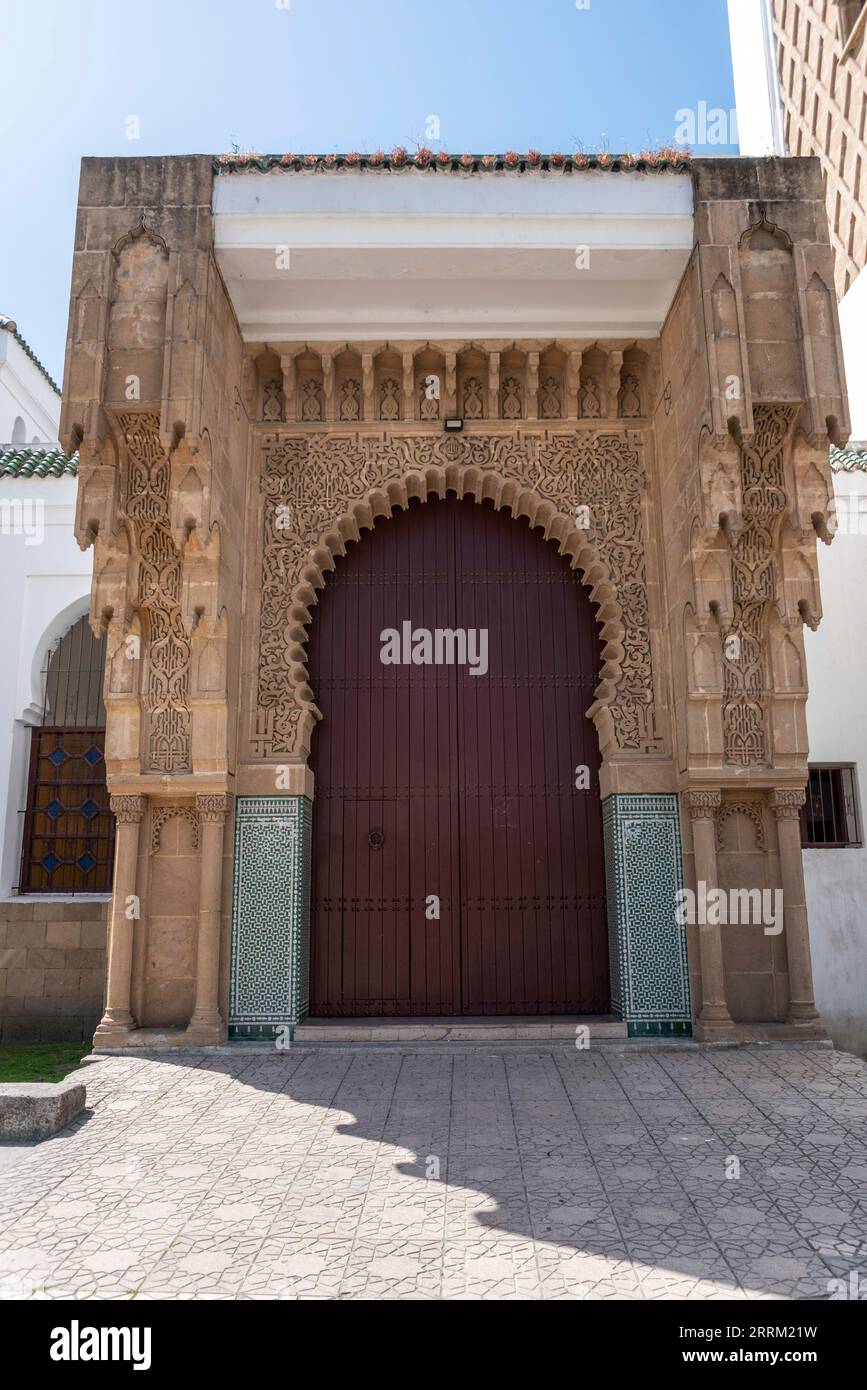 Main gate of mosque Mohammed V in the center of Tangier, Morocco Stock ...